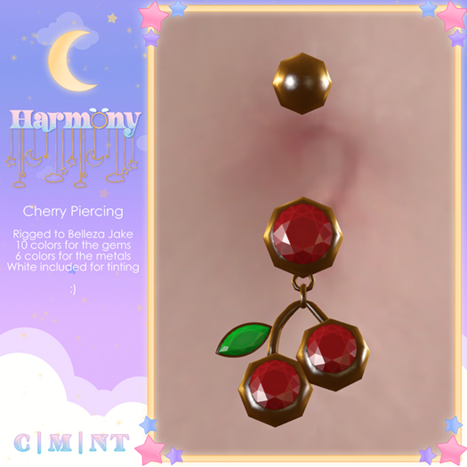 Second Life Marketplace - -/Harmony\- Cherry Piercing - ADD